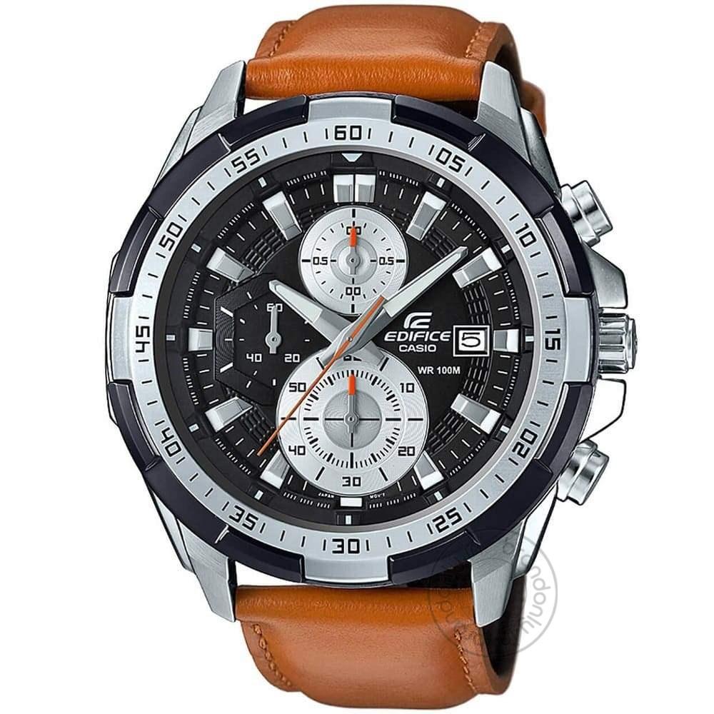 Casio Edifice Chronograph Orange Tan Black Dial Men's Watch Efr 539L 1 ...