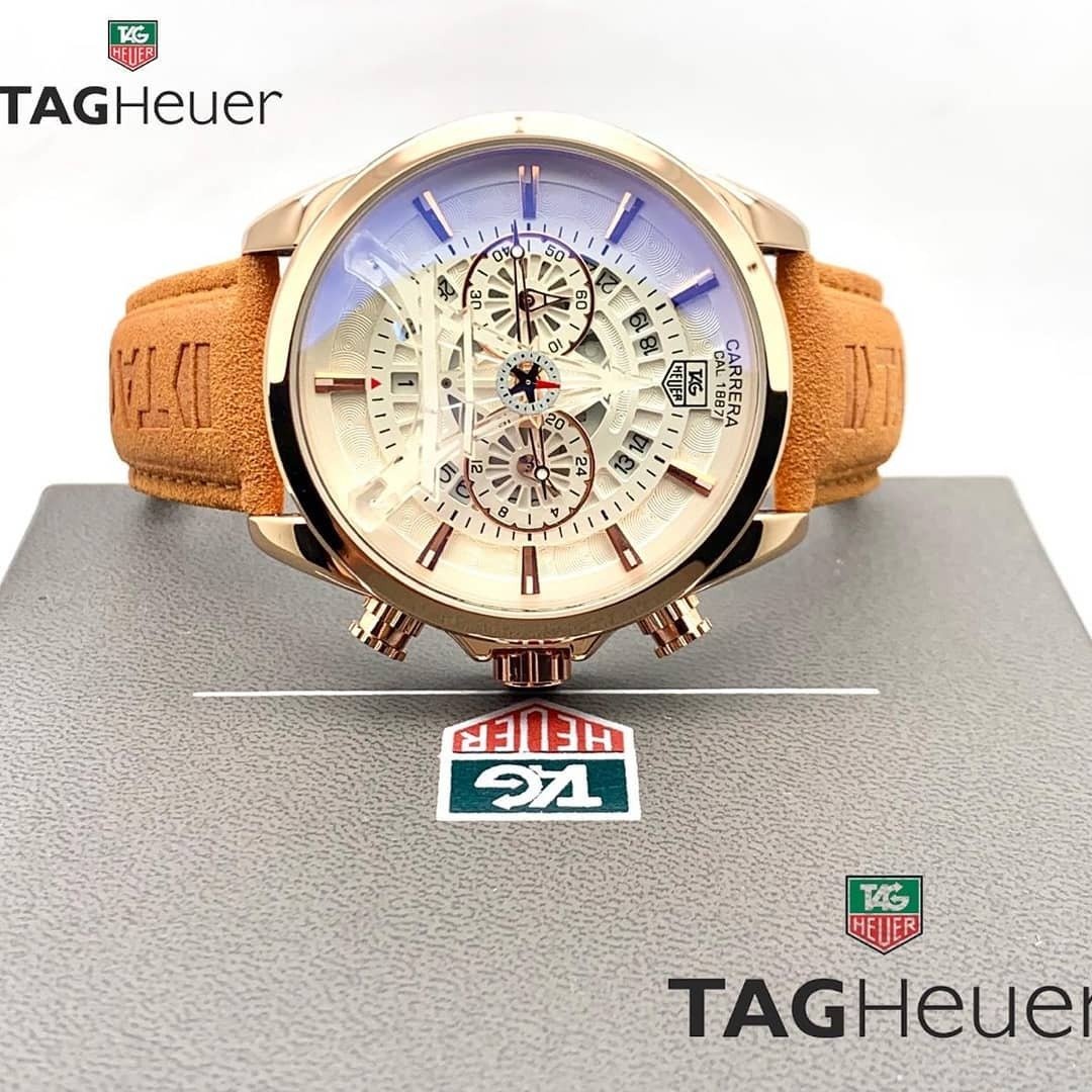 Tag Heuer Carrera Caliber Eiffel Tower Edition TAG-IT-99 Tan Color Lea ...